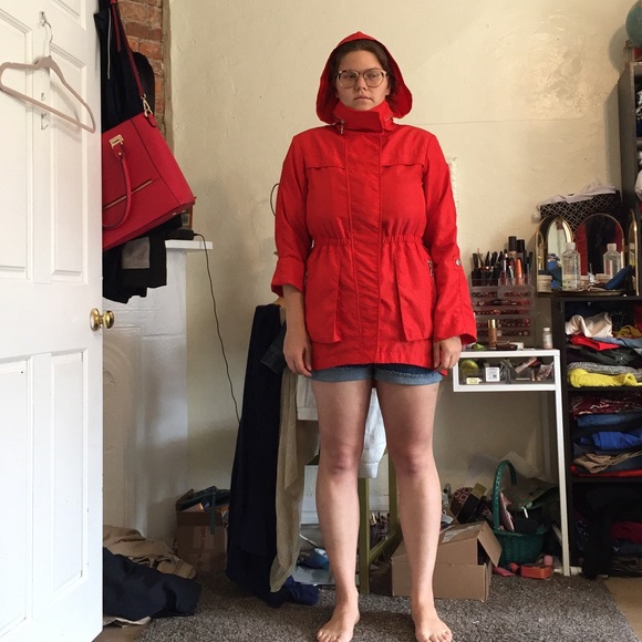 G.E.T. | Jackets & Coats | Get Bright Orange Anorak Rain Jacket With ...